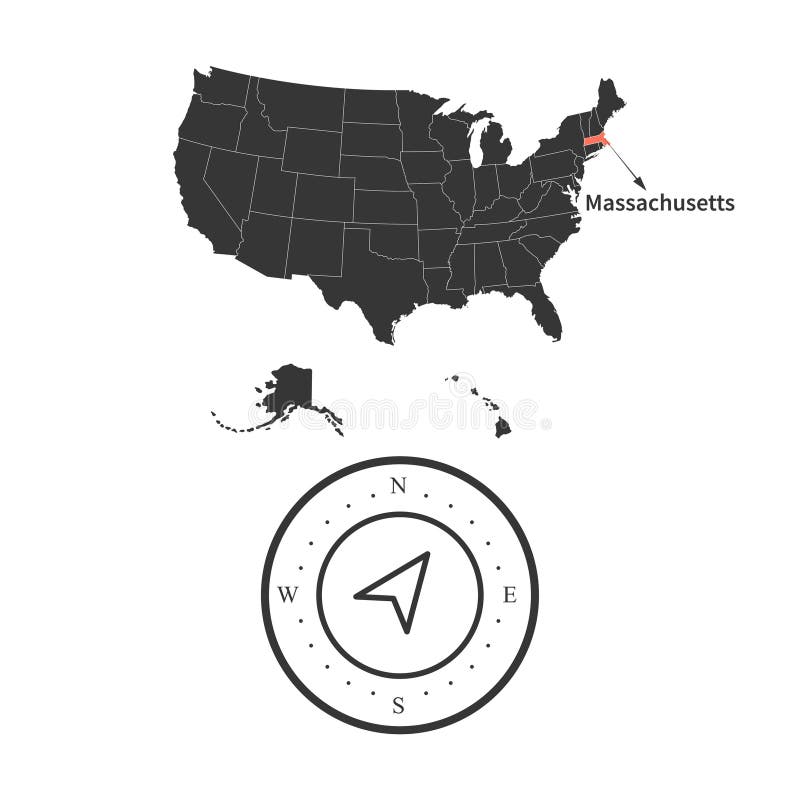 Massachusetts State of USA. Massachusetts Territory and Detailed ...