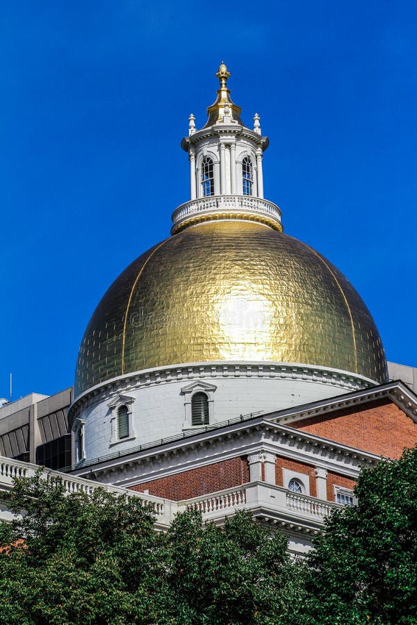 Massachusetts, Statehouse Golden Dome. Editorial Photo - Image of ...