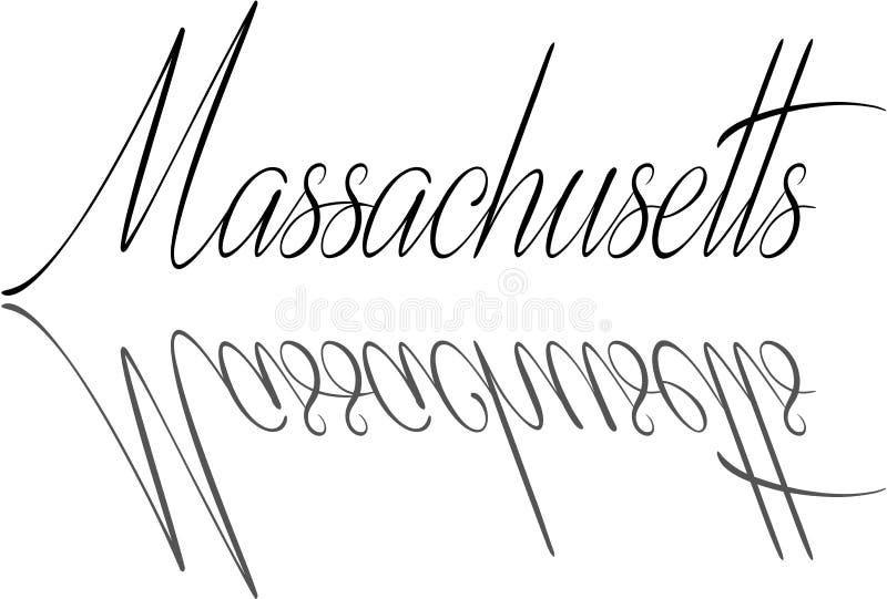 Massachusetts-Textzeichenillustration Vektor Abbildung - Illustration ...