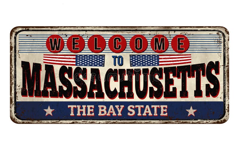 Welcome To Massachusetts Vintage Rusty Metal Sign Stock Vector ...