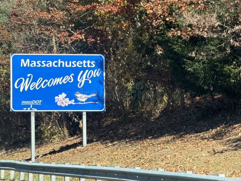 Massachusetts Welcomes You Sign in the USA Editorial Stock Photo ...