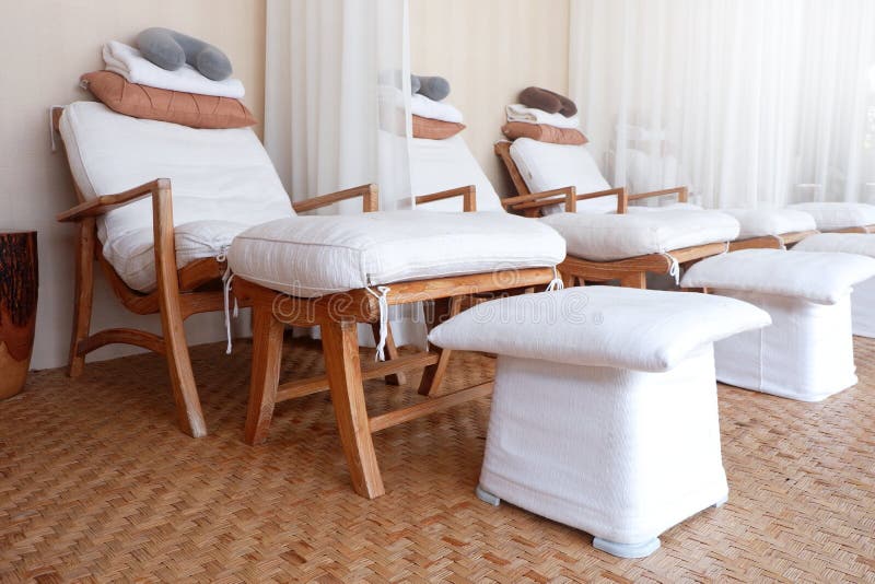 Massage beds in Spa room. stock photo. Image of material - 160363750