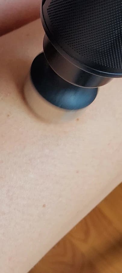 Massage Gun Using, Body Massaging at Home, Lifestyle Stock Video ...