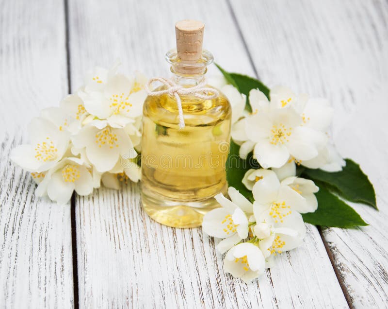 Massage Oil With Jasmine Flowers Stock Image Image Of Aroma Body 104232093