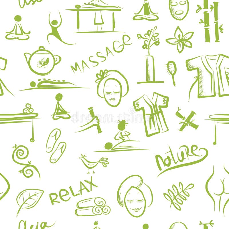 Massage and Spa Concept, Seamless Pattern for Your Stock Vector ...