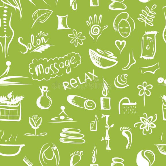 Massage and Spa Concept, Seamless Pattern for Your Stock Vector ...
