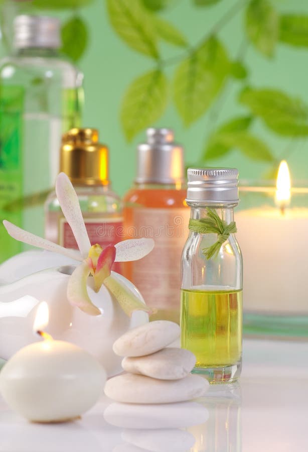 Spa Concepts, oil bottles stock photo. Image of modern - 15235056