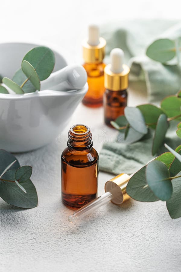 Massage and Spa Oils with Eucalyptus Stock Image - Image of therapy ...