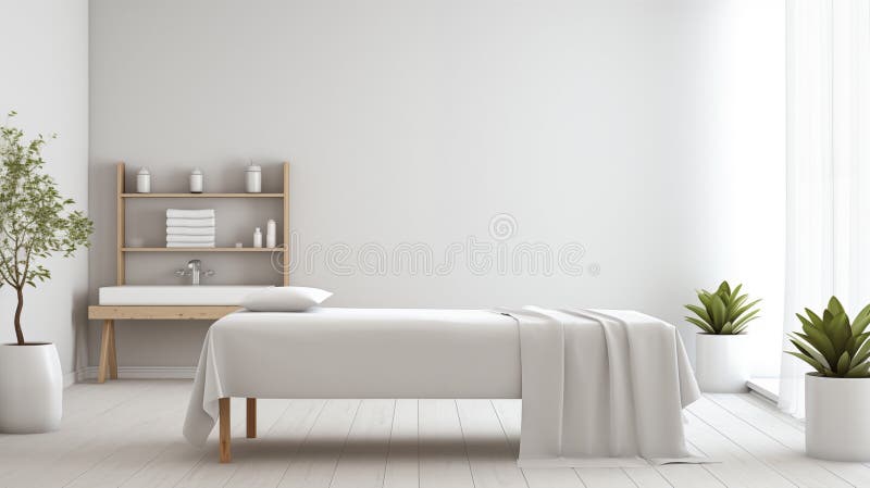 Massage and Spa Room with Empty Bed in Wellness Center. AI Generated ...