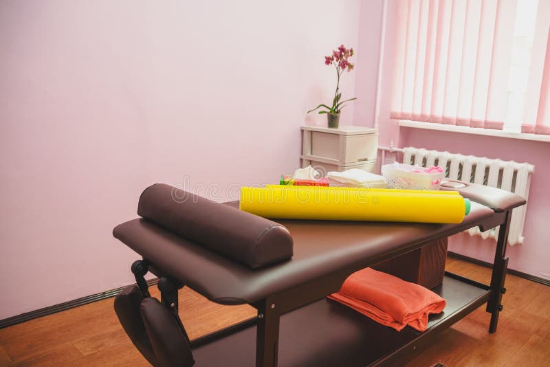 Massage Table in the Massage Room Stock Image - Image of comfortable ...