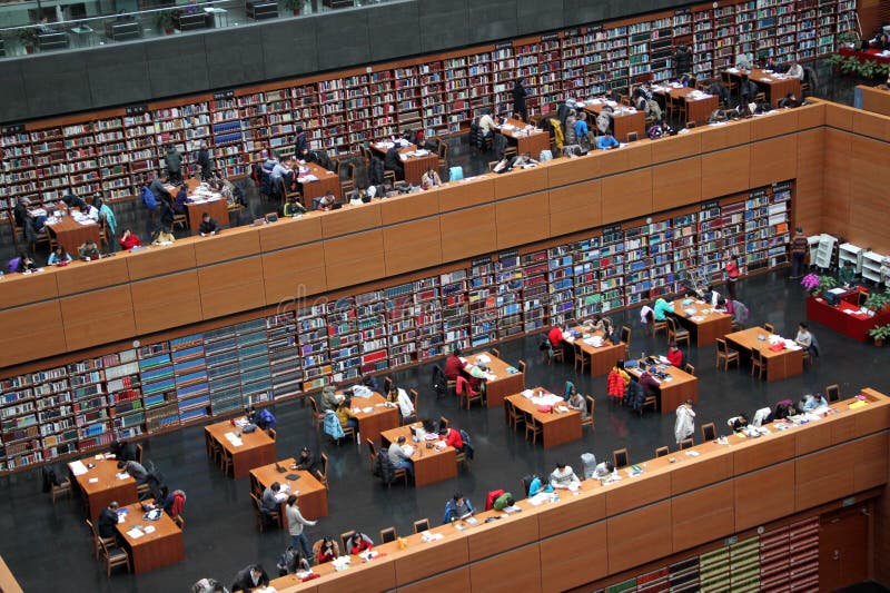 The Masses are Reading Books in the National Library of China ...