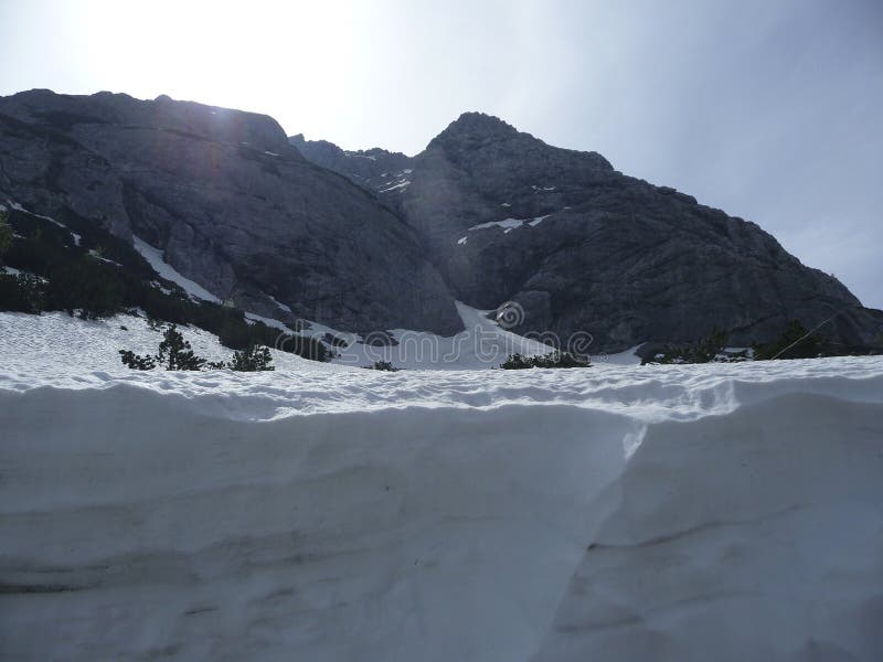 Masses of Snow at Coburg Hut, Mieming Mountain Range, Tyrol, Austria ...