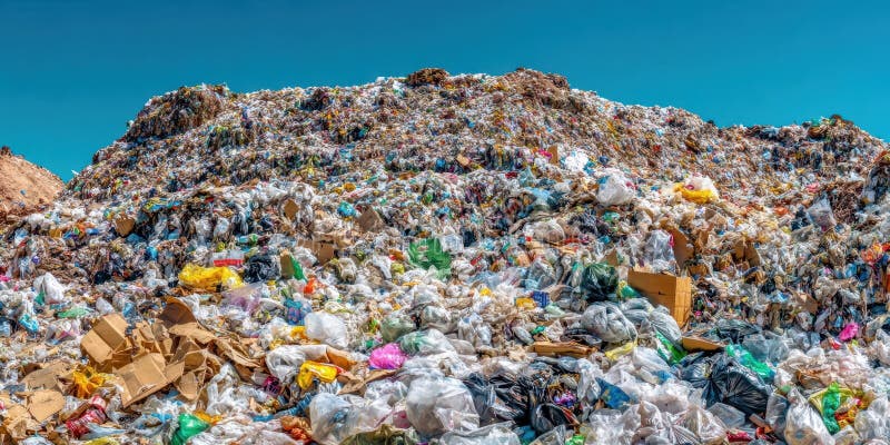 The Massive Accumulation of Waste in a Landfill Under a Clear Blue Sky ...