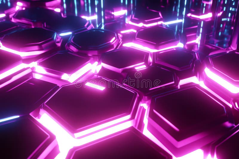 A Massive AI-driven Data Server Room Where Glowing Hexagonal Storage ...