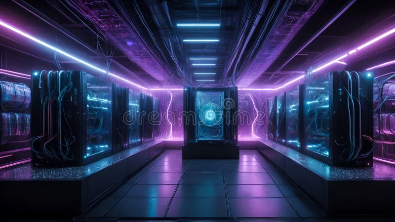 A Massive, AI-run Crypto Mining Rig Deep in a Neon-lit Underground ...