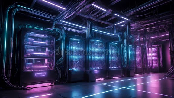 A Massive, AI-run Crypto Mining Rig Deep in a Neon-lit Underground ...
