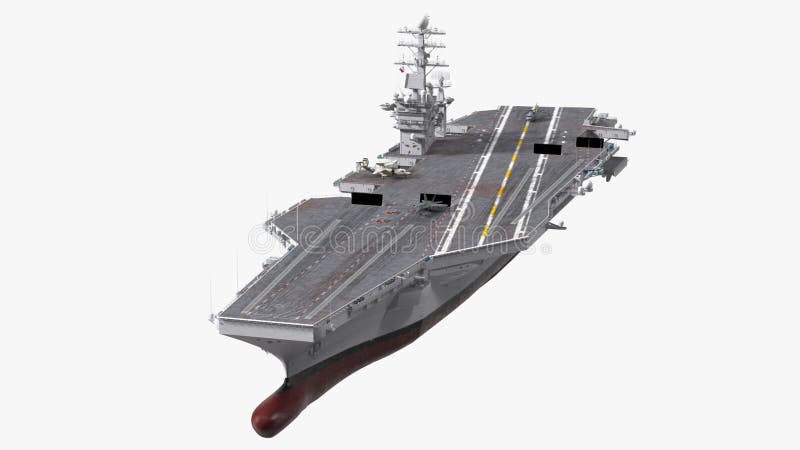 Massive Aircraft Carrier with Runway and Tower Stock Image - Image of ...