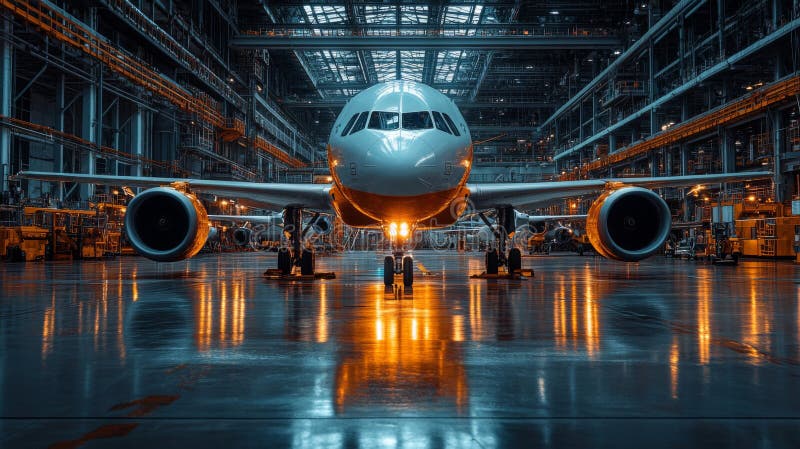 Massive Aircraft in Construction Facility Showcasing Advanced ...