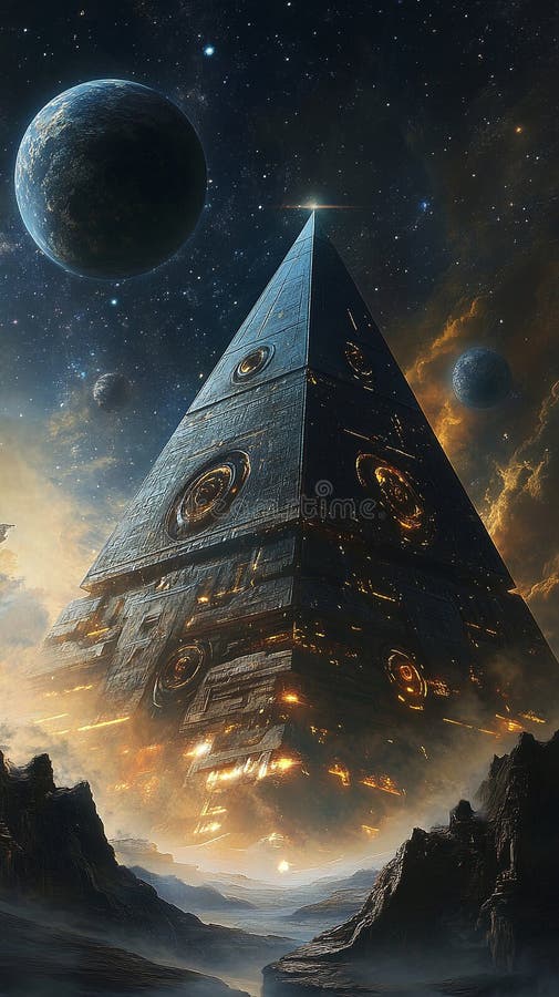A Massive Alien Pyramid Wallpaper for Smartphone Stock Illustration ...
