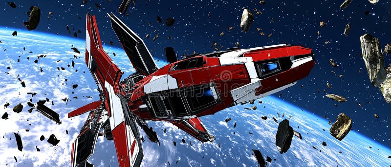 A Massive Alien Ship Constructing a Protective Shield Stock ...