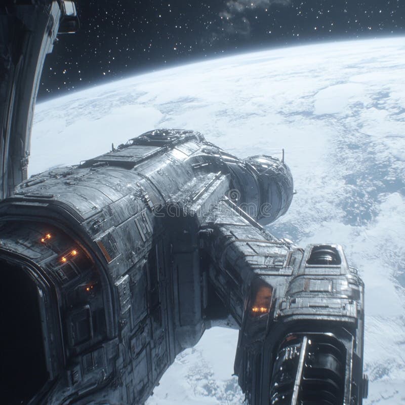 A Massive Alien Ship Constructing a Protective Shield Stock ...