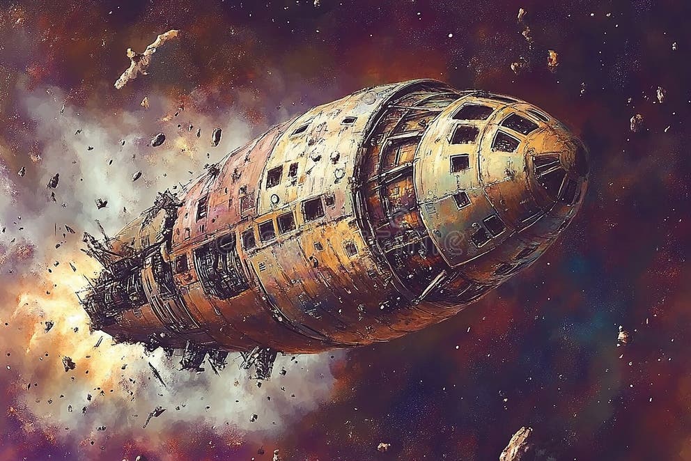 A Massive Alien Ship Constructing a Protective Shield Stock ...