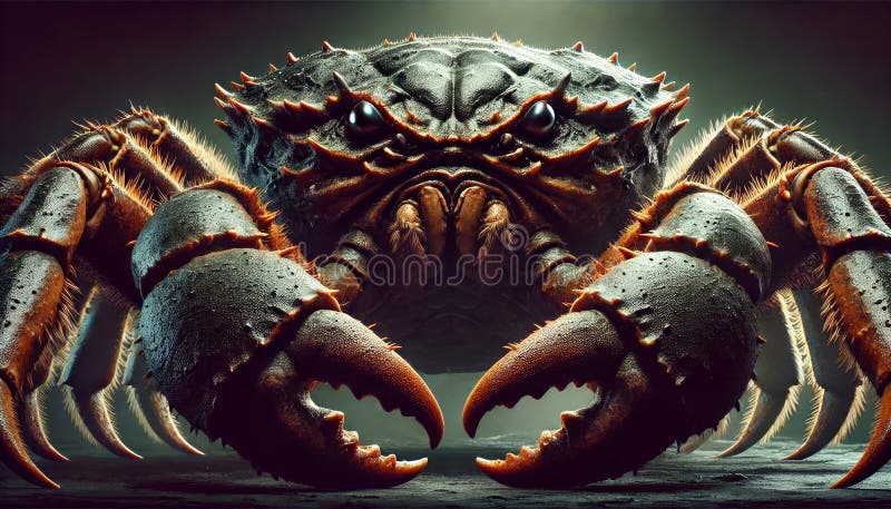 Massive Angry Crab Portrait with Dramatic Lighting and Fierce ...