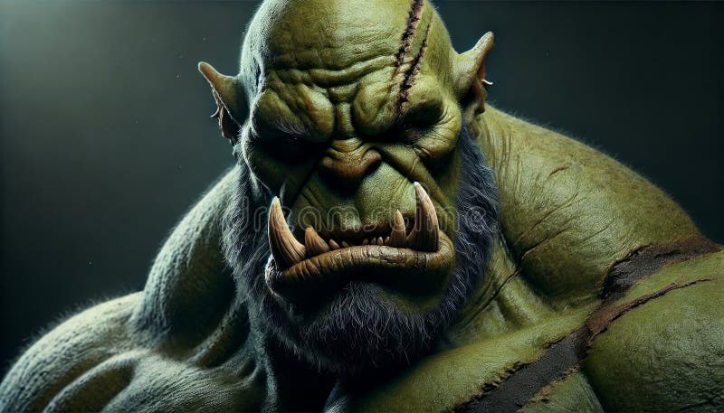 Massive Angry Orc Portrait with Dramatic Lighting and Fierce Expression ...