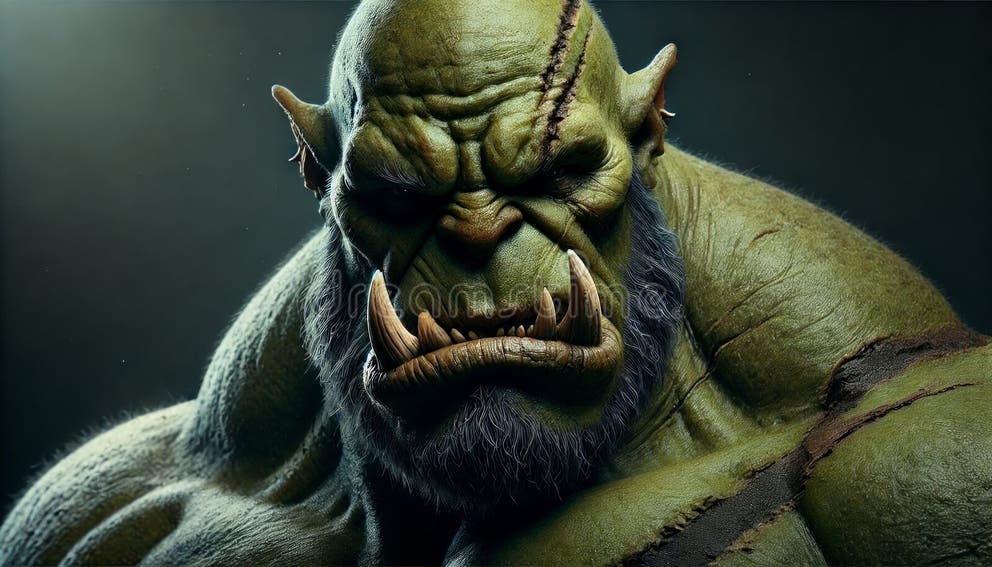Massive Angry Orc Portrait with Dramatic Lighting and Fierce Expression ...
