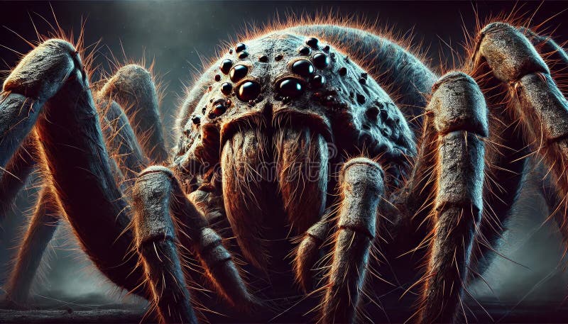 Massive Angry Spider Portrait with Dramatic Lighting and Fierce ...