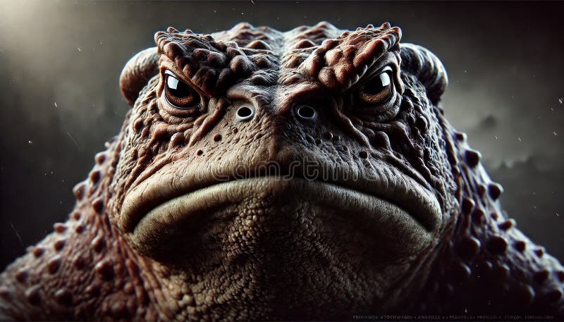 Massive Angry Toad Portrait with Dramatic Lighting and Fierce ...