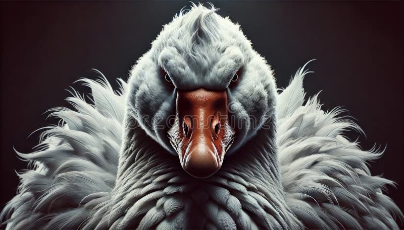 Massive Angry White Goose Portrait with Dramatic Lighting and Fierce ...