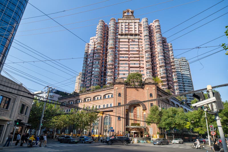 Massive Apartment Building, Jingan Shanghai China. Editorial Stock ...