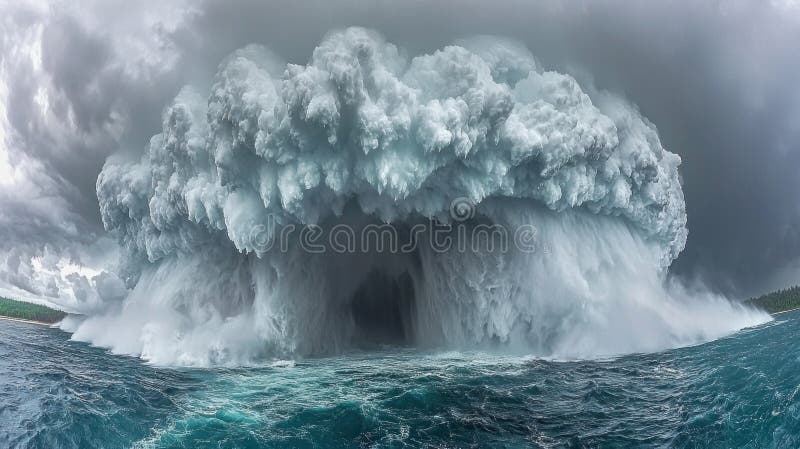 A Massive Arcus Cloud Formation Over the Ocean Looking Like a Giant ...
