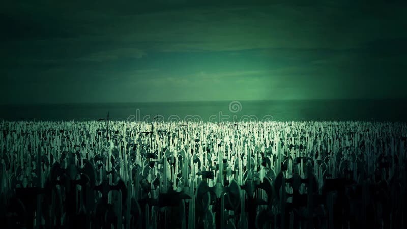 A Massive Army Crowd of Medieval Warriors Preparing for War by Cheering ...