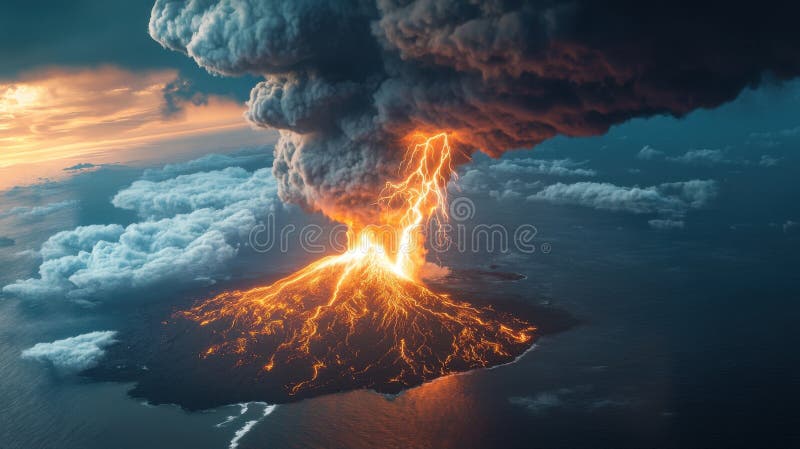 Massive Ash Cloud Rising into the Stratosphere, Dramatic Space ...