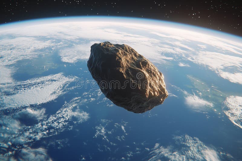 Massive Asteroid Approaching Earth from Deep Outer Space Stock ...