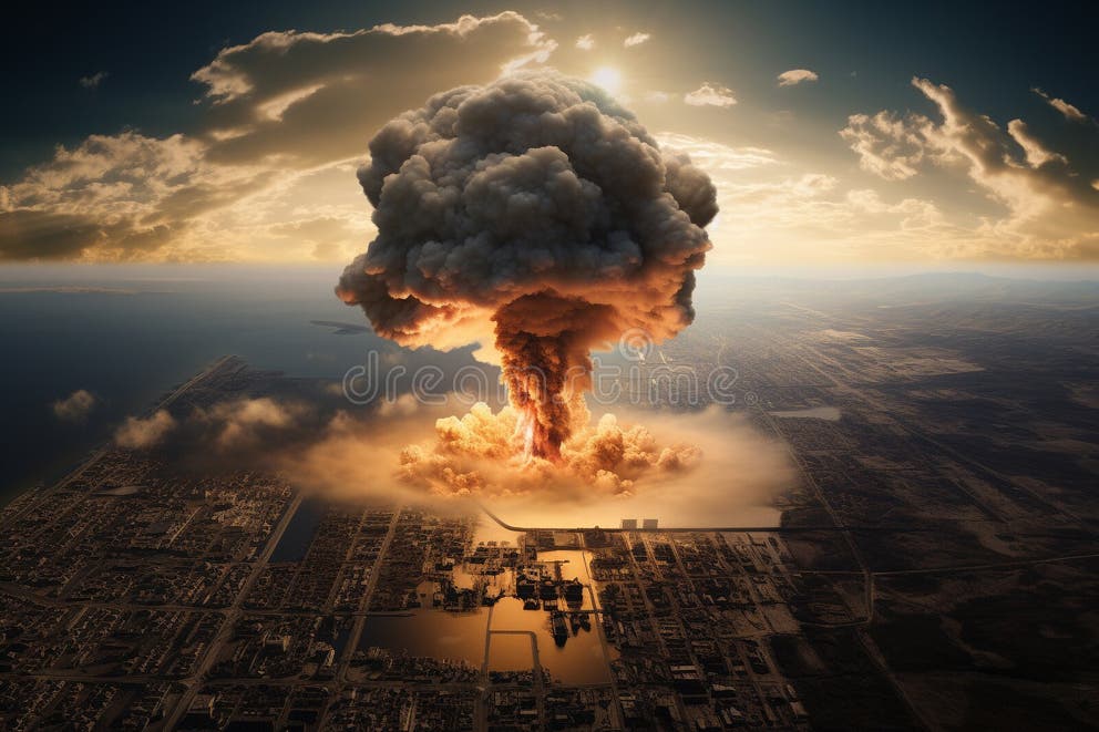 Aerial View of a Massive Atomic Explosion, a Terrifying Display of ...