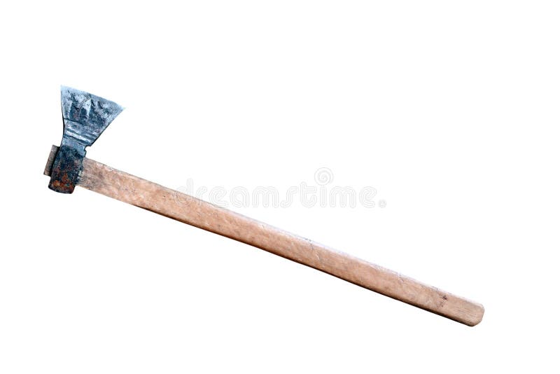 Massive ax over white stock image. Image of hardwood - 28012619