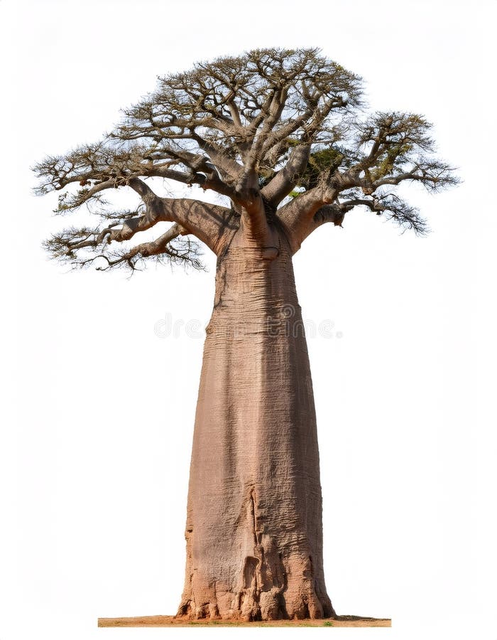 Massive Baobab Tree Standing Isolated, Revealing Intricate Bark Texture ...