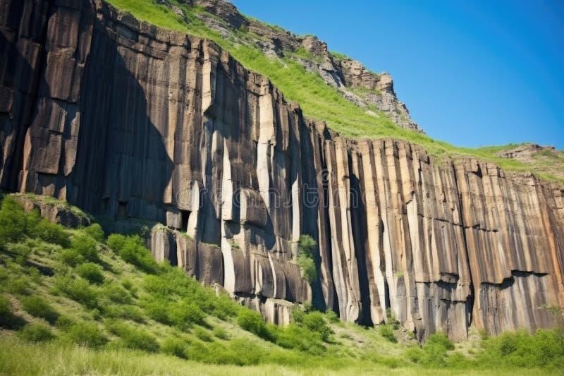 Massive Basalt Column Cliff Stock Image - Image of structure, scenery ...