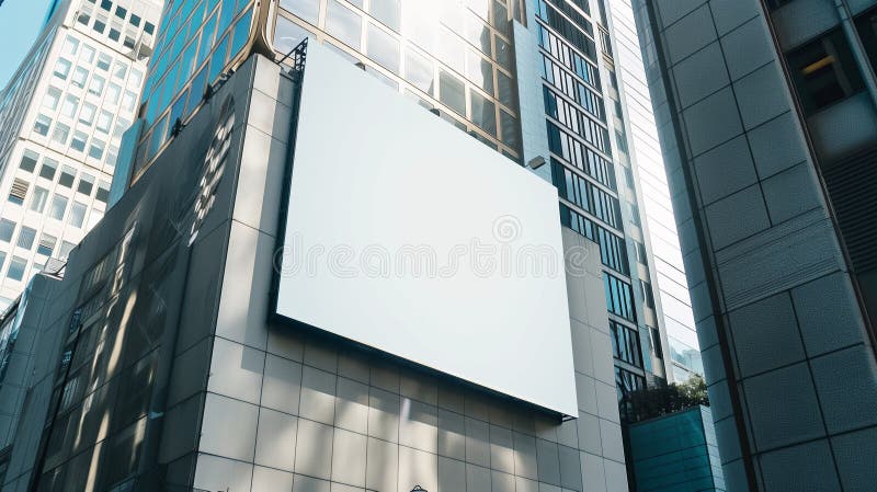 Massive Billboard Mockup with Blank Space for Text on Modern High-Rise ...