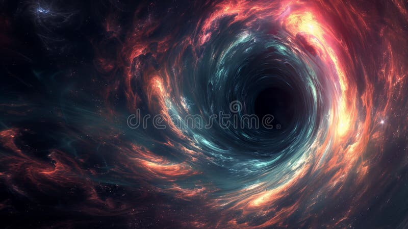 Massive Black Hole at the Heart of a Galaxy Stock Illustration ...