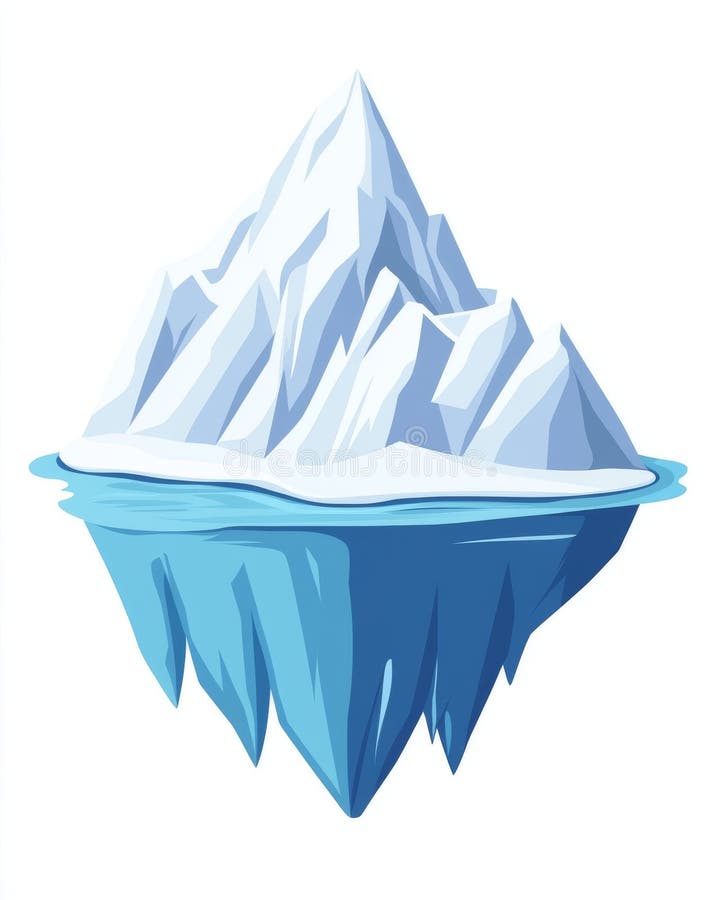 A Massive Blue Iceberg Set Against a Clear, Transparent Backdrop Stock ...