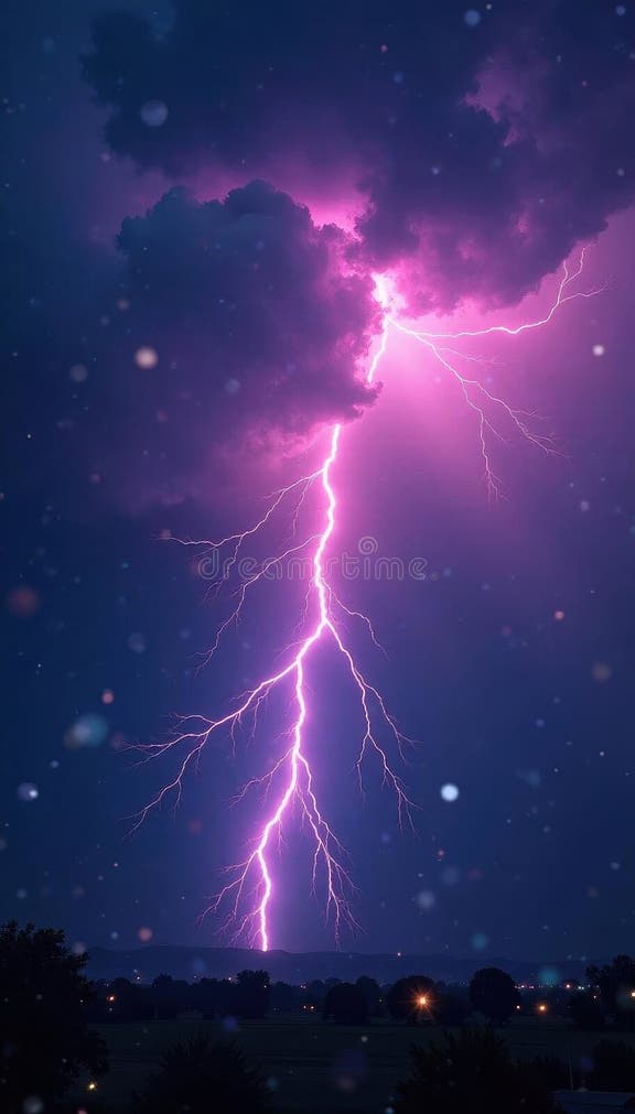 Massive Bolt Splits the Heavens, Illuminating Rain , Powerful ...