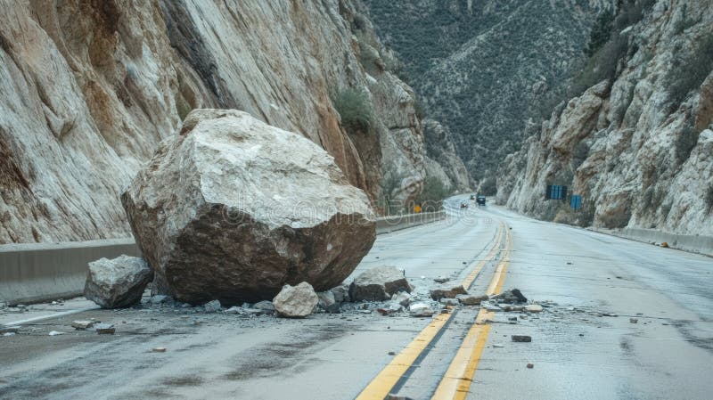 Massive Boulder Blocks Highway Traffic Nightmare and Travel Disruption ...
