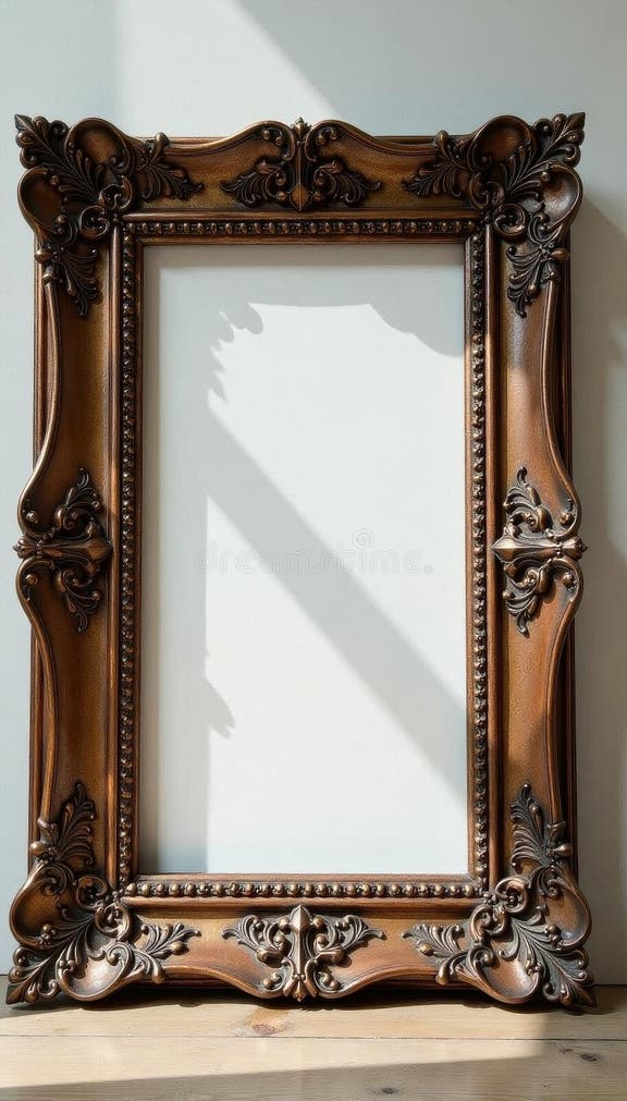 Massive Bronze Frame, Carved Square, Empty Canvas Cutout , Interior ...