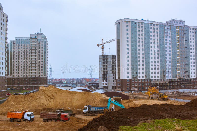 Massive Building Under Construction Stock Image - Image of ...