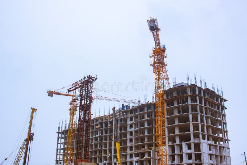 Massive Building Under Construction Stock Image - Image of house ...