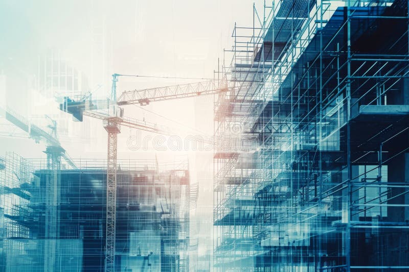 A Massive Building Under Construction Surrounded by Extensive ...